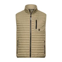Camel Active Herren Steppwestekhaki, Gr. M, unifarben, Steppware, Obermaterial: 100% Polyamid, Westen, mit Stehkragen und Rei&szlig;verschluss