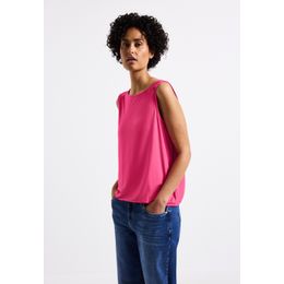 Street One Damen 2-in-1-Top, pink, Gr. 36, unifarben, Stoff, 95% Viskose, 5% Elasthan, Tops, mit U-Boot-Ausschnitt