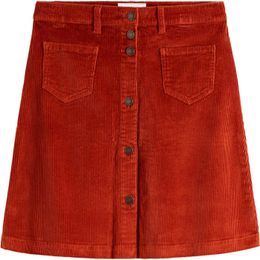 bonprix Damen Cordrock "Stretch-Cordrock mit Knopfleiste", braun, Gr. 52, unifarben, Cord, Obermaterial: 98% Baumwolle, 2% Elasthan, R&ouml;cke, aus