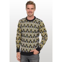 Rusty Neal Herren Strickpullover, gelb, Gr. XXL, 70% Polyacryl, 30% Baumwolle, Pullover, mit sch&ouml;ner Musterung