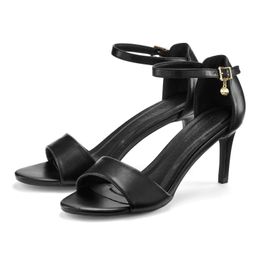 Lascana Damen High-Heel-Sandalette "Sommerschuh", Gr. 42, schwarz, Obermaterial: 100% Lederimitat. Decksohle: 100% Lederimitat. Futter: 100%