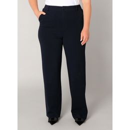 Damen Stoffhose "Yorinthe"dunkelblau, Gr. 44, Base Level Curvy, unifarben, Web, Obermaterial: 82% Baumwolle, 14% Polyester, 4% Elasthan, Hosen, mit