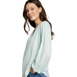 Tom Tailor Damen Klassische Bluse "Regular"blau haze wei&szlig; stripe, Gr. 34, gestreift, Web, Obermaterial: 100% Viskose, Blusen, mit Streifen Muster