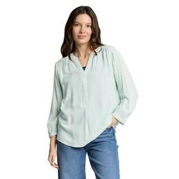Tom Tailor Damen Klassische Bluse "Regular"blau haze wei&szlig; stripe, Gr. 38, gestreift, Web, Obermaterial: 100% Viskose, Blusen, mit Streifen Muster