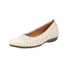 Ballerina Gabor "Gabor Ballerinas Leder", Damen, Gr. 38, creme, Leder, Schuhe Ballerina