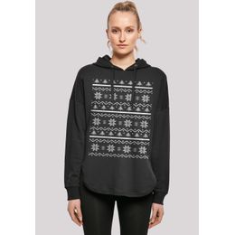 F4NT4STIC Damen Kapuzenpullover "Scandinavian Muster Weihnachten", schwarz, Gr. S, Obermaterial: 100% Baumwolle, Pullover, Print
