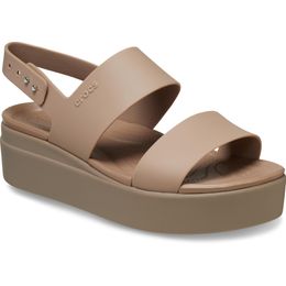 Crocs Damen Keilsandalette "Brooklyn Low Wedge", Gr. 39, braun, Croslite , Schuhe, Sommerschuh, Sandale, Keilabsatz, mit modischer Plateausohle