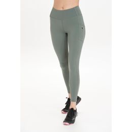 Endurance Damen Funktionstights "THADEA POCKET XQL", gr&uuml;n, Gr. 44, bedruckt, unifarben, 72% Polyamid, 28% Elasthan, Hosen, mit praktischer