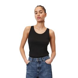 Marc O'Polo Damen T-Shirt "aus Bio-Baumwoll-Stretchjersey", schwarz, Gr. XL, MARC O'POLO DENIM, unifarben, Obermaterial: 96% Baumwolle, 4% Elasthan, Shirts
