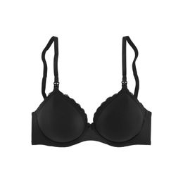 Lascana Damen Still-BH, Gr. 95, schwarz, Microtouch, Obermaterial: 52% Polyester, 30% Polyamid, 18% Elasthan, Basic, BHs, mit B&uuml;gel & leichten Spacer
