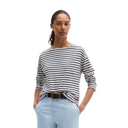 Marc O'Polo MARC O'POLO Damen Langarmshirtmulti, stormy sky, Gr. M, Jersey, Obermaterial: 100% Baumwolle, Shirts, Ringel-Longsleeve regular fit aus Slubjersey
