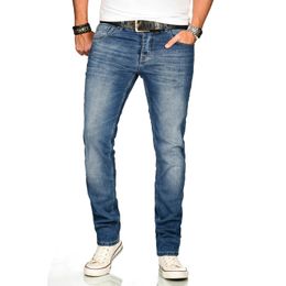 Herren Stretch-Jeans "ASAngelo", blau, Gr. 38, Alessandro Salvarini, Obermaterial: 98% Baumwolle, 2% Elasthan, Jeans, Angenehme Passform durch