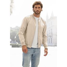 John Devin Herren Bomberjacke "/ Blouson mit Rippkragen", beige, Gr. M, unifarben, Web, Obermaterial: 100% Polyester. Futter: 100% Polyester, Jacken,