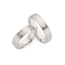 Phoenix PH&Ouml;NIX Damen Trauring "Schmuck Geschenk Silber 925 Trauring Ehering LIEBE versch. Varianten", 57, 0,03 SI = kleine Einschl&uuml;sse mit Brillanten, Silber