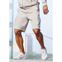 Herren Sweatshorts, beige, Gr. XXL, AUTHENTIC LE JOGGER, unifarben, Sweatware, Obermaterial: 60% Baumwolle, 40% Polyester, Hosen, Cargotaschen mit