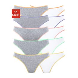 Damen String, PETITE FLEUR BY LASCANA, Gr. 48, grau, Single Jersey, Obermaterial: 95% Baumwolle, 5% Elasthan, meliert, unifarben, Unterhosen, aus