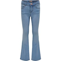 KIDS Only M&auml;dchen Bootcut-Jeans "KOGROYAL LIFE REG FLARED PIM020", blau, Gr. 116, unifarben, Denim/Jeans, Obermaterial: 69% Baumwolle, 29% Polyester,