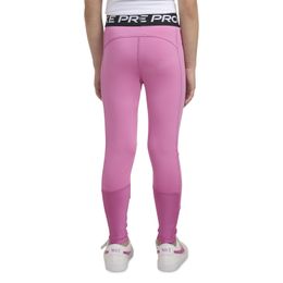 Nike Sportswear Kinder Leggings "NKG NIKE PRO LEGGING", pink, Gr. 116, Jersey, Obermaterial: 83% Polyester, 17% Elasthan, Hosen, mit angesetztem