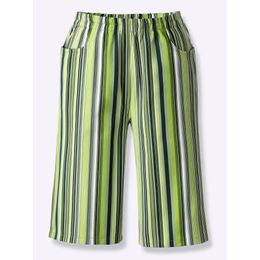Classic Basics Damen Bermudas, gr&uuml;n, Gr. 42, gemustert, gestreift, mehrfarbig, 100% Baumwolle, Hosen
