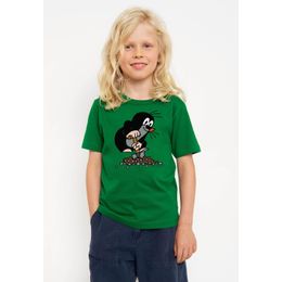 logoshirt M&auml;dchen T-Shirt "Der kleine Maulwurf", gr&uuml;n, Gr. 164, unifarben, 100% Baumwolle, Shirts, mit coolem Print