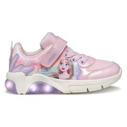 Geox Damen Sneaker "J FADINLIGHT GIRL Blinkschuh", Gr. 33, pink, Synthetik, Textil, Schuhe, Disney Schuh, Klettschuh, Frozen Sneaker mit Blinkfunktion