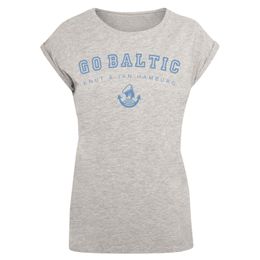 F4NT4STIC Damen T-Shirt "PLUS SIZE Go Baltic", grau, Gr. XL, Obermaterial: 100% Baumwolle, Shirts, Print