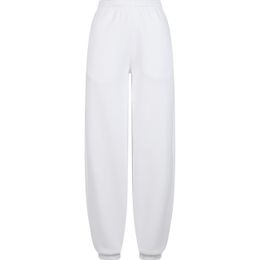 Urban Classics Damen Jogginghose "Urban Classics Ladies Fluffy Sweatpants"wei&szlig;, Gr. 5XL, unifarben, 70% Baumwolle, 30% Polyester, Hosen