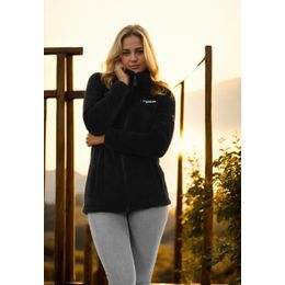 Arctic Seven Damen Fleecejacke "ASDiania", schwarz, Gr. L, Obermaterial: 100% Polyester, Innenseite: 100% Polyester, Jacken, Sherpa &Uuml;bergangsjacke
