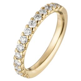 Jobo Damen Diamantring, 54, SI = kleine Einschl&uuml;sse, Diamanten Gelbgold 585, gelb, Diamanten, Gelbgold 585, Fingerringe, 585 Gold mit 14 Diamanten