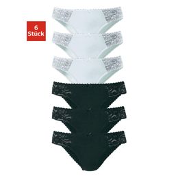 Damen Jazz-Pants Slips, PETITE FLEUR BY LASCANA, Gr. 44, schwarz-wei&szlig;, Jersey, Obermaterial: 93% Baumwolle, 7% Elasthan. Spitze: 95% Polyamid, 5%