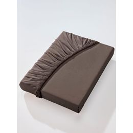 Betttuch Biberna, B:100cm L:220cm, braun, Jersey, 100% Baumwolle, Bettlaken