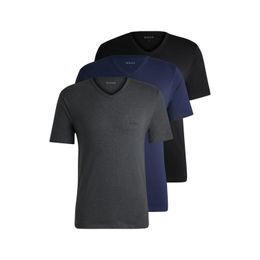 BOSS Herren V-Shirt "T-Shirt VN 3P CO", Gr. XL, blau, Jersey, Obermaterial: 100% Baumwolle, Shirts