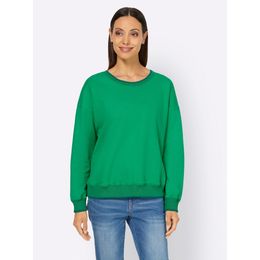 Heine Damen Sweatshirt, gr&uuml;n, Gr. 40, unifarben, 100% Baumwolle, Sweatshirts