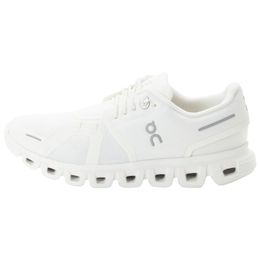 On RUNNING Damen Sneaker "On RUNNING CLOUD 6", Gr. 37,5wei&szlig;, wei&szlig;, Synthetik, Schuhe