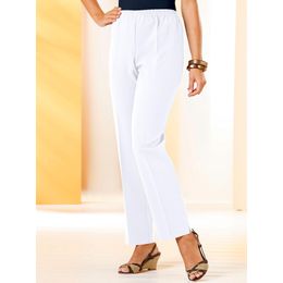 Classic Basics Damen B&uuml;gelfaltenhose, wei&szlig;, Gr. 46, unifarben, 100% Polyester, Hosen
