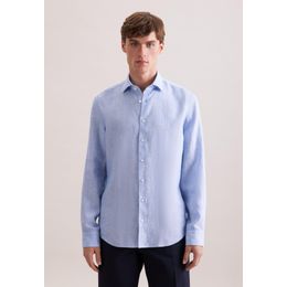 Seidensticker Herren Leinenhemd "Schwarze Rose"hellblau, Gr. 43, unifarben, 100% Leinen, Hemden, Slim 1/1 Kentkragen Uni