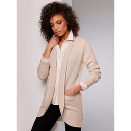 Damen Strickjacke, beige, Gr. 36, CREATION L PREMIUM, meliert, 70% Viskose, 30% Schurwolle, Strickjacken