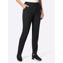 Inspirationen Damen Schlupfhose, schwarz, Gr. 38, gemustert, 85% Polyester, 12% Viskose, 3% Elasthan, Hosen