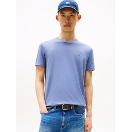 Tommy Jeans Herren T-Shirt "TJM XSLIM JASPE HTR TEE EXT"blau moment htr, Basic, Gr. XXL, unifarben, Single Jersey, Obermaterial: 60% Baumwolle, 40%
