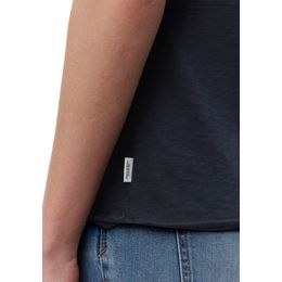 Marc O'Polo Damen T-Shirt, blau, Gr. L, MARC O'POLO DENIM, unifarben, Jersey, Obermaterial: 100% Baumwolle, Shirts, mit abgerundetem V-Neck
