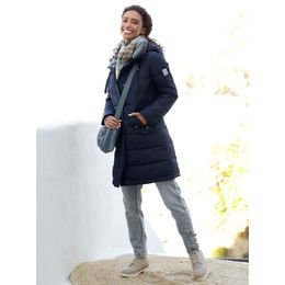 Heine Damen Steppmantel, blau, Gr. 34, unifarben, unifarben mit Farbeinsatz, unifarben mit Farbeins&auml;tzen, 100% Polyester, Wattierung:100% Polyester,