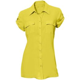 Heine Damen Hemdbluse, gr&uuml;n, Gr. 38, unifarben, 80% Viskose, 20% Baumwolle, Blusen