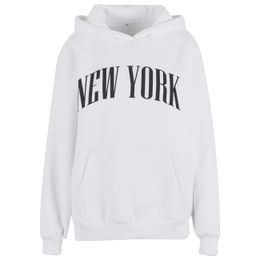 MISS TEE Damen Kapuzensweatshirt "Miss Tee New York Ladies Fluffy Hoody"wei&szlig;, Gr. L, bedruckt, 70% Baumwolle, 30% Polyester, Sweatshirts