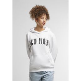 MISS TEE Damen Kapuzenpullover "Miss Tee New York Ladies Fluffy Hoody"wei&szlig;, Gr. L, mehrfarbig, 70% Baumwolle, 30% Polyester, Pullover
