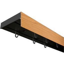 Gardinenschiene SN DECO GROUP, L:120cm T:7,7cm, schwarz, Kunststoff, Gardinenstangen, "Vorhangschiene SH mit Blende"