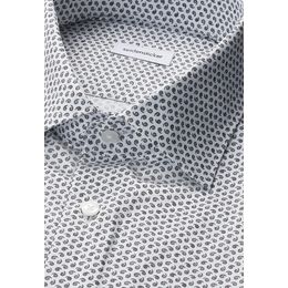 Seidensticker Herren Businesshemd "Schwarze Rose"grau, Gr. 39, bedruckt, 100% Baumwolle, Hemden, Slim 1/1 Kentkragen Druck