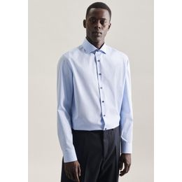Seidensticker Herren Businesshemd "Schwarze Rose", blau, Gr. 41, unifarben, 100% Baumwolle, Hemden, Slim 1/1 Kentkragen