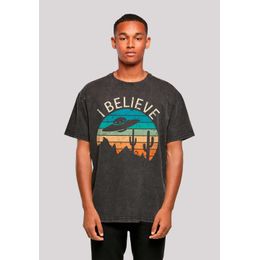 F4NT4STIC Herren T-Shirt "I Believe UFO Alien Sonnenuntergang", schwarz, Gr. L, Obermaterial: 100% Baumwolle, Shirts, Premium Qualit&auml;t