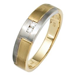 Jobo Herren Diamantring, 66, SI = kleine Einschl&uuml;sse, Diamanten Gelbgold 585 Wei&szlig;gold 585, gelb, Diamanten, Gelbgold 585, Wei&szlig;gold 585, Fingerringe,