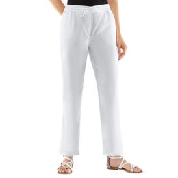 Classic Basics Damen Palazzohose, wei&szlig;, Gr. 50, unifarben, 100% Baumwolle, Hosen